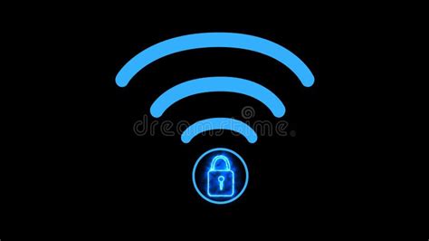 Secure Wi Fi Connection It Shows A Bright Blue Wi Fi Symbol With A Padlock Icon At The Center