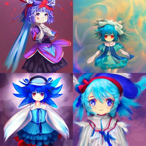 professional digital artwork of Cirno from Touhou | Stable Diffusion ...