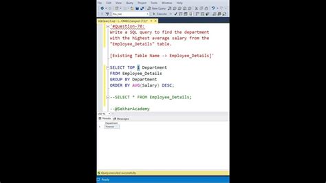 sql interview question 70 sql sqlquery mysql oracle interview top shorts