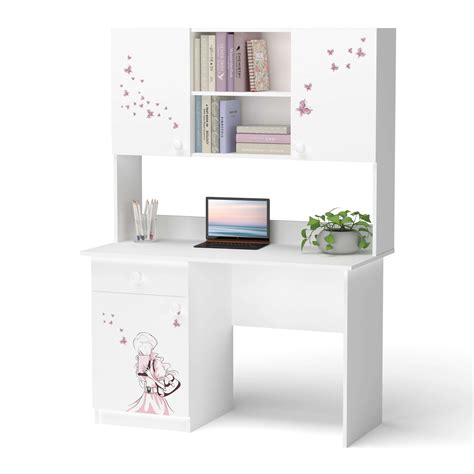 Письмовий стіл з надбудовою для дівчинки Париж з тумбою