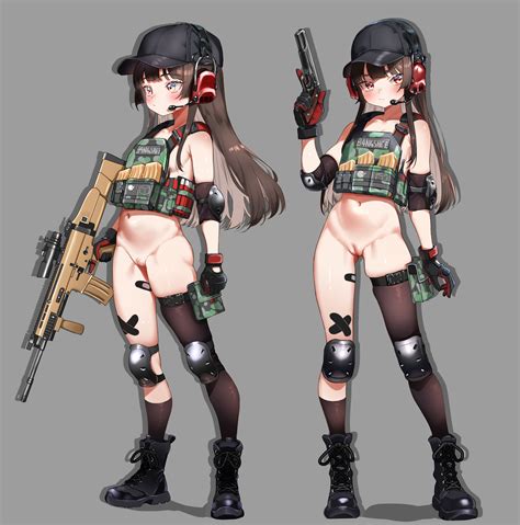 Rule 34 Ammunition Pouch Anklehighs Asymmetrical Socks Bare Shoulders Black Socks Black