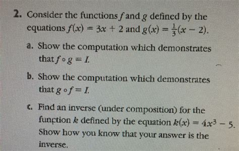 Solved Consider The Functions F And G Defined By The Chegg Com