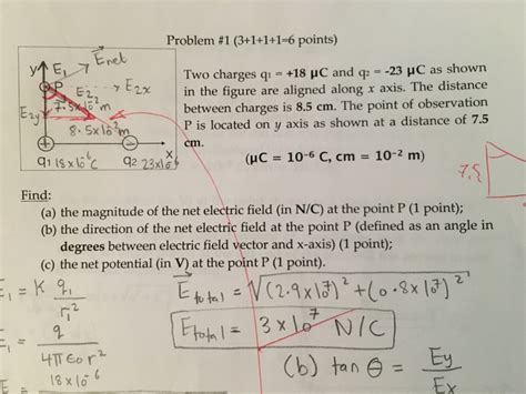 Solved Two Charges Q1 18 Mu C And Q2 23 Mu C As