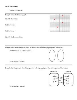 Guided Notes Lesson 5 3 Inverse Relations And Inverse Functions