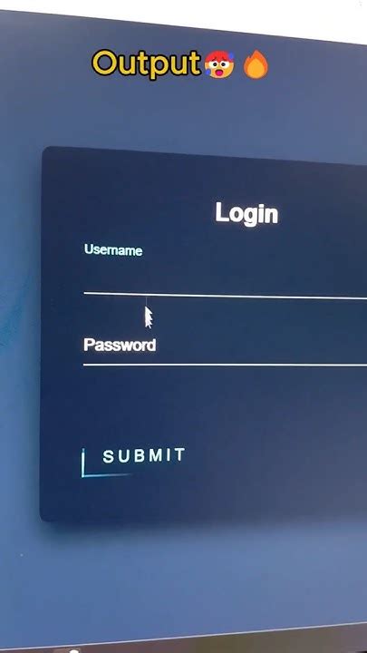 animated login page with css🔥 shorts csstutorial codinglove