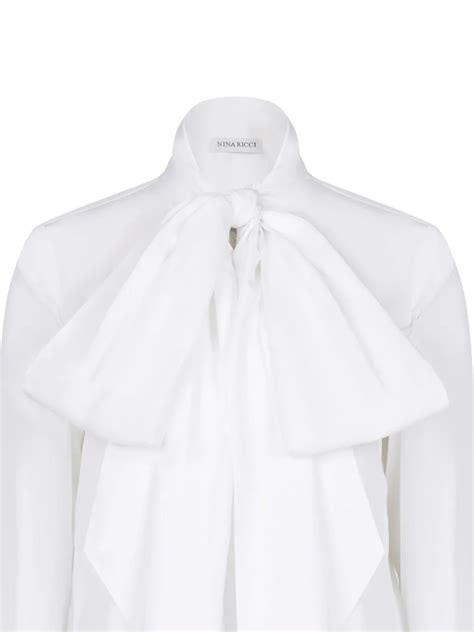Nina Ricci Pussy Blow Collar Cotton Shirt Farfetch
