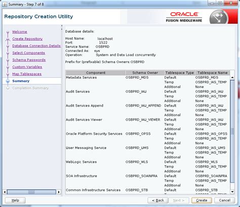 Osb Schema Creation Using Repository Creation Utility Rcu Techsupper