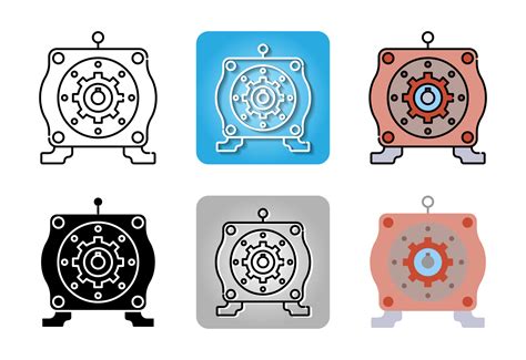 Gear Of Electric Motor And Icon Set Isolated On White Background For Web Design 9748475 Vector