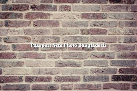 Passport Size Photo Bangladesh June 2023