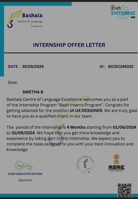 Happy To Announce That I Have An Internship Offer From Bashala Im Eager To Learn Grow And