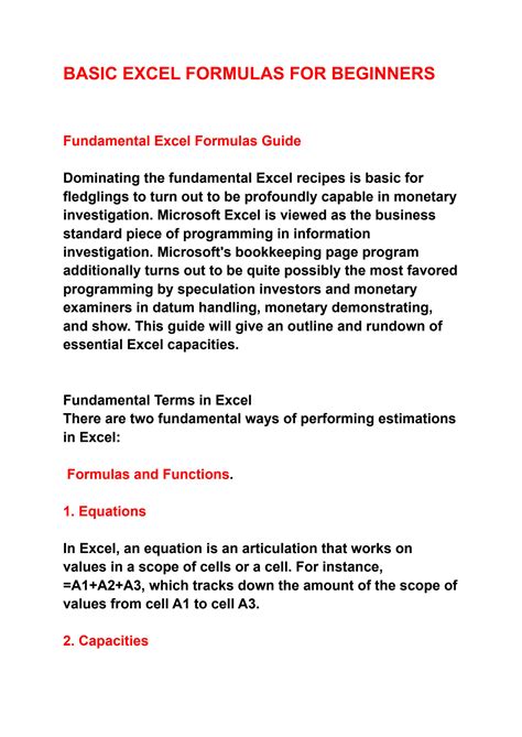 SOLUTION Basic Excel Formulas For Beginners Studypool