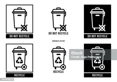 포장 제품 및 제품에 대한 조작 기호 세트입니다 마킹 버리지 마십시오 특별 폐기가 필요합니다 마킹 재활용 벡터 요소입니다 배터리 전원에 대한 스톡 벡터 아트 및 기타 이미지