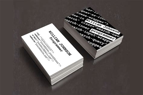 Programmer Business Card Design Creative Market