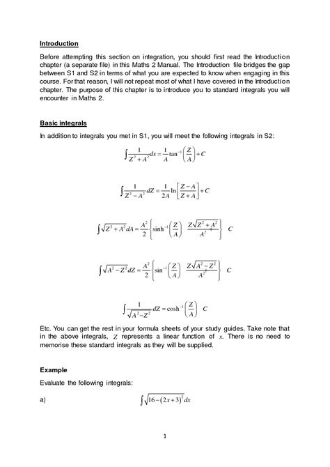 SOLUTION Basic Integration And Integration By Completing The Square Studypool