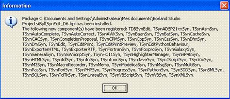 Installer Synedit Dans Delphi 2005