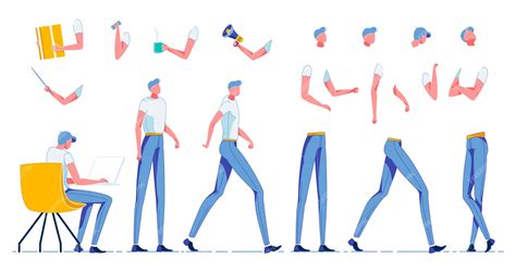 Premium Vector Male Person Objects For Worker Constructor