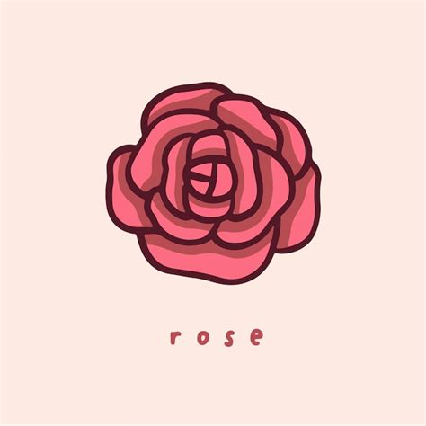 장미 꽃 기호 소셜 미디어 게시물 벡터 일러스트 레이 션 프리미엄 벡터
