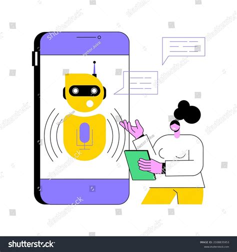 Chatbot Voice Controlled Virtual Assistant Abstract Stock Vector