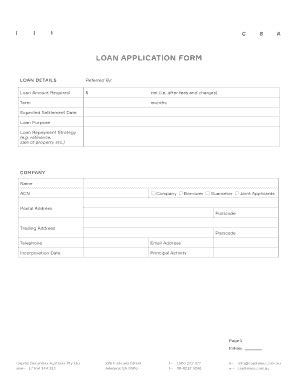 Fillable Online Loan Application Form Capital Securities Australia Fax Email Print PdfFiller