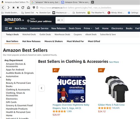amazon error we re sorry but an error has occurred please reload this page and try again