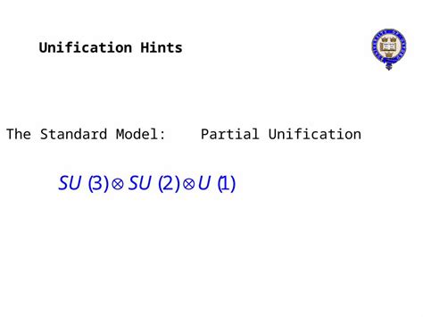 Ppt Unification Hints The Standard Model Partial Unification Dokumentips