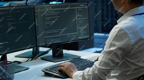 free photo engineer overseeing data center making routine improvements
