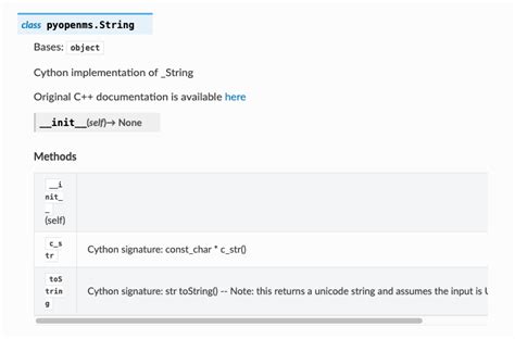 Api Doc Table Column Widths Too Small Issue Openms Pyopenms