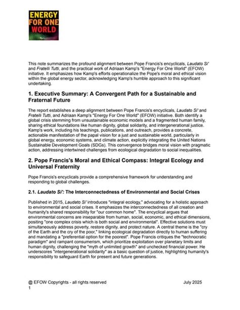Pope Francis Encyclicals Laudato Si Fratelli Tutti And Mission Energy