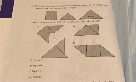 solved whats the answer3 the area of the square is 1 square