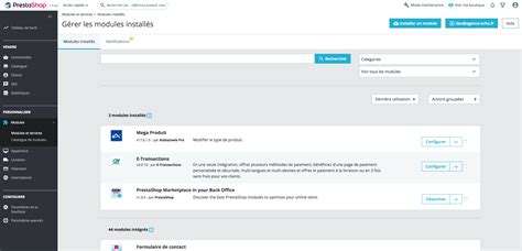 onglet sélection absent modules et service · issue 10308 · prestashop prestashop · github
