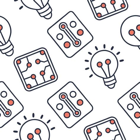 Flat Contemporary Techno Circuits Seamless Pattern Highlighting Structured Electronic Pathways