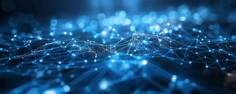 A Network Of Interconnected Blue Glowing Nodes And Lines Forming A Complex Digital Web