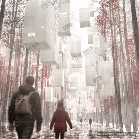 Ai创作图参数化街区 梦幻创意步行街 米兰世博会 树屋矩阵建筑 构筑物设计 装置架构艺术 参数化城市主义 森林与城市融合 浸式体验的数据世界 Led装置艺术 主题装置艺术 巨型互动数字装置