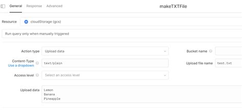 Javascript Retool Make A Txt File To Gcs But I Got The Error