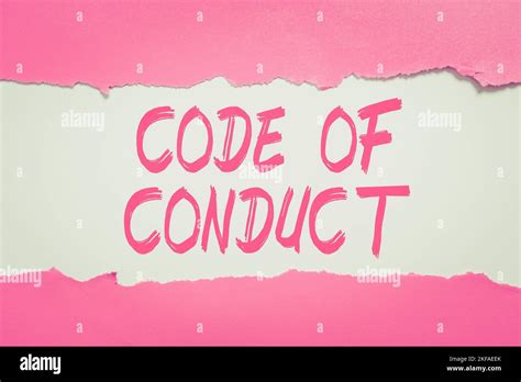 Inspiration Showing Sign Code Of Conduct Word Written On Ethics Rules Moral Codes Ethical
