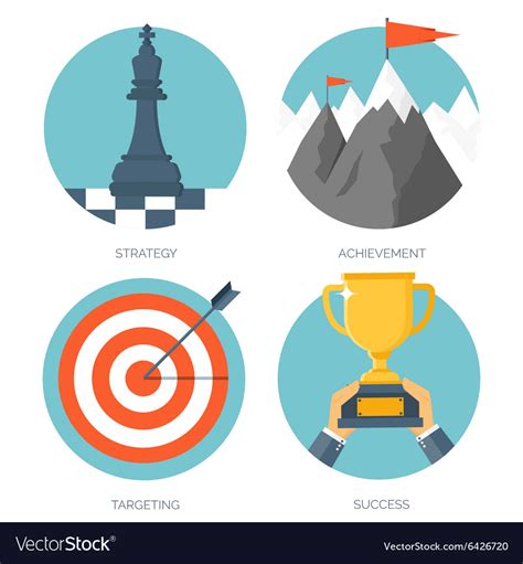 Set Flat Business Concept Royalty Free Vector Image