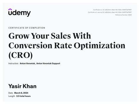 Udemy Course Completion Certificate Yasir Khan