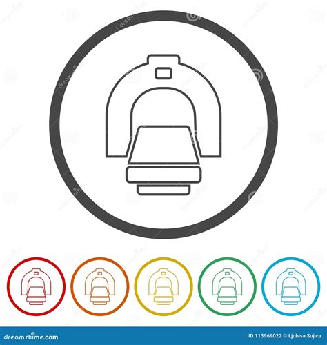 Ct Scan Icon Ct Scanner 6 Colors Included Stock Vector Illustration