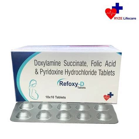 Refoxy D Doxylamine Succinate Pyridoxine Folic Acid Tablet For Clinic Packaging Size 100