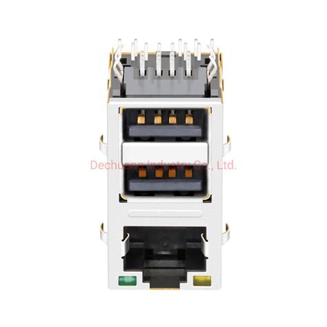 Single Port 1000 Base T Ethernet Vertical Usb Gigabit Modules Socket Pcb Cat5 Cat6a Jacks Socket