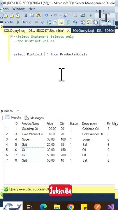 sql select distinct statement part 3 beginners database
