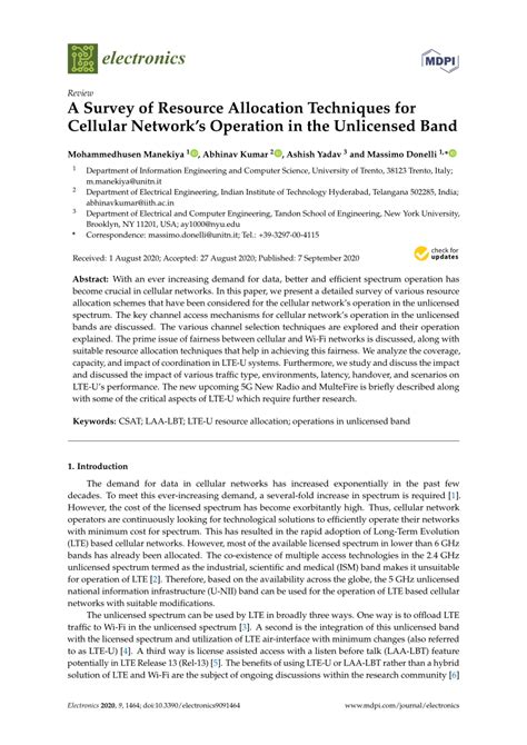 Pdf A Survey Of Resource Allocation Techniques For Cellular Networks
