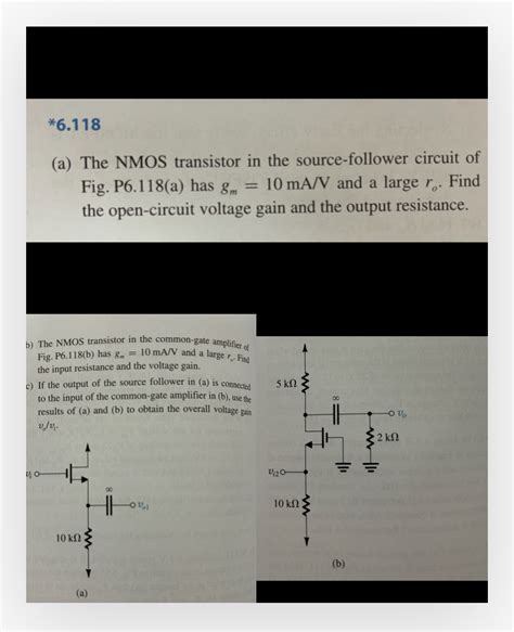 Solved 6118a ﻿the Nmos Transistor In The Source Follower