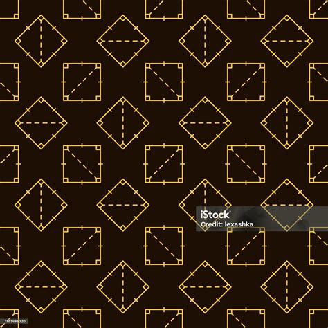 Geometry And Math Education Concept Vector Linear Seamless Pattern With Geometrical Square