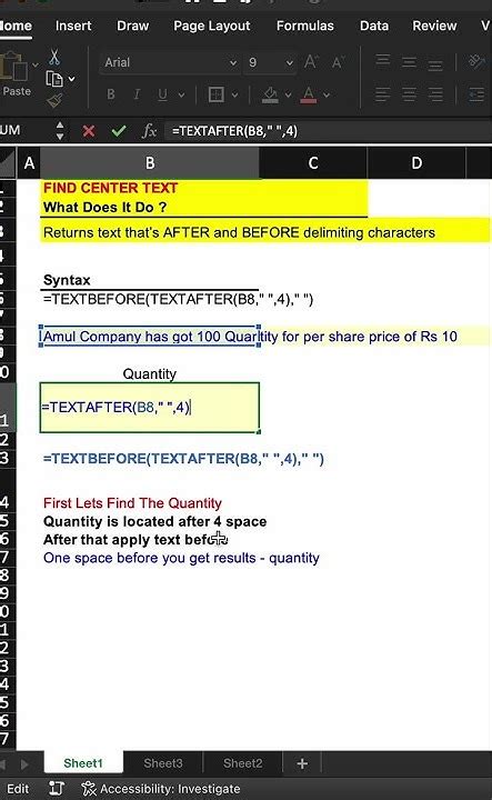 Excel Textafter And Textbefore Combined Function Excel Hacks Youtube