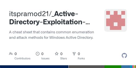 Github Itspramod21active Directory Exploitation Cheat Sheet A Cheat Sheet That Contains