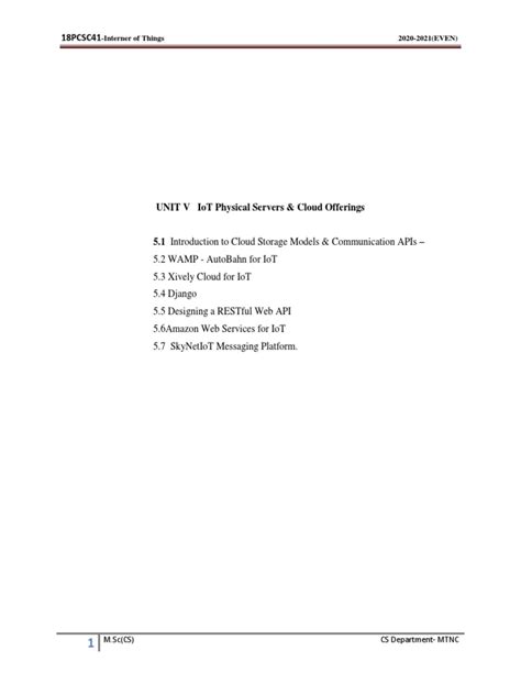 Iot Unit V Pdf Representational State Transfer Cloud Computing