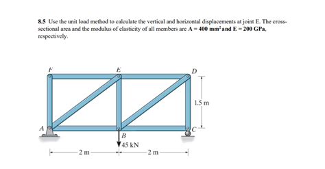 solved 8 5 ﻿use the unit load method to calculate the