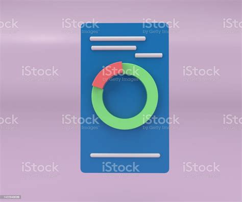 원형 차트 그래프가있는 스마트 폰 화면의 비즈니스 동향 분석 파스텔 핑크 배경의 3d 렌더링 그림 0명에 대한 스톡 사진 및 기타 이미지 Istock
