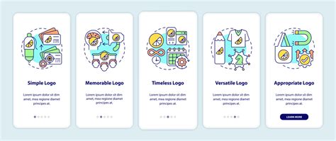 Logo Design Principles Onboarding Mobile App Page Screen With Concepts 2810612 Vector Art At